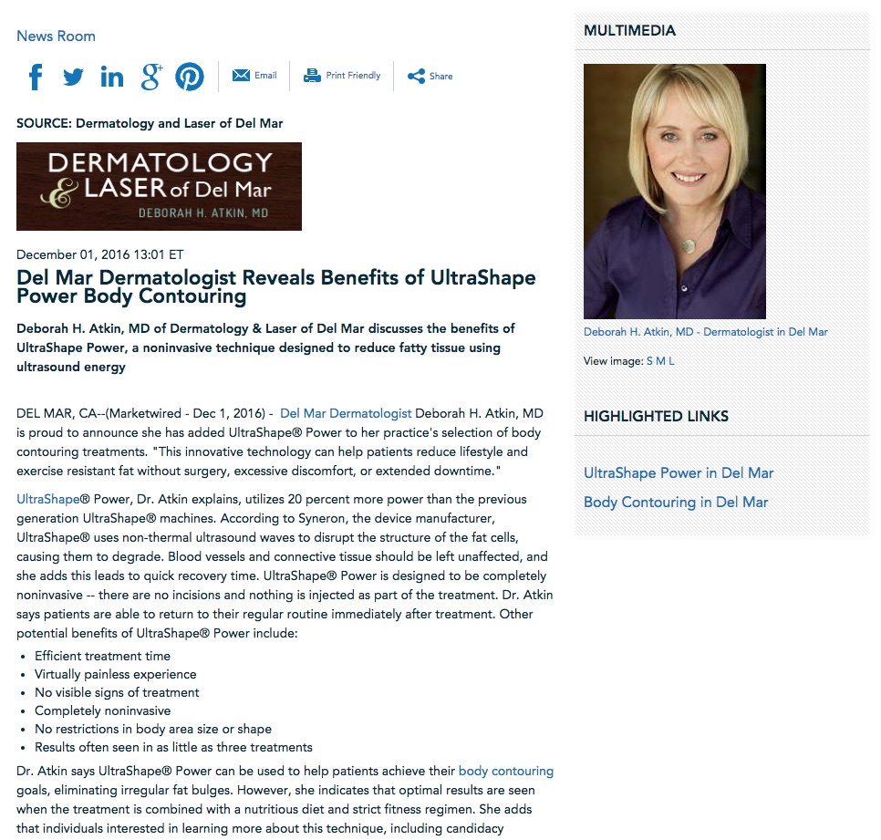 Del Mar Dermatologist Reveals Benefits of UltraShape ® Power Body ...