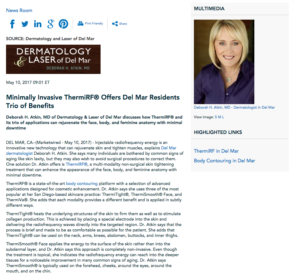 Minimally Invasive ThermiRF ® Offers Del Mar Residents Trio of Benefits ...